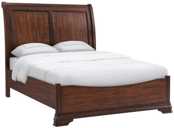 Elements International Phillipe Cherry Queen Sleigh Bed | Bob Mills Furniture
