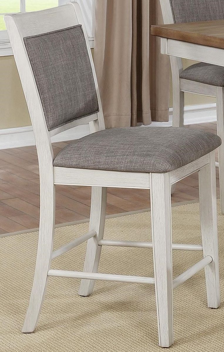 Crown Mark Fulton Grey White Counter Dining Side Chair