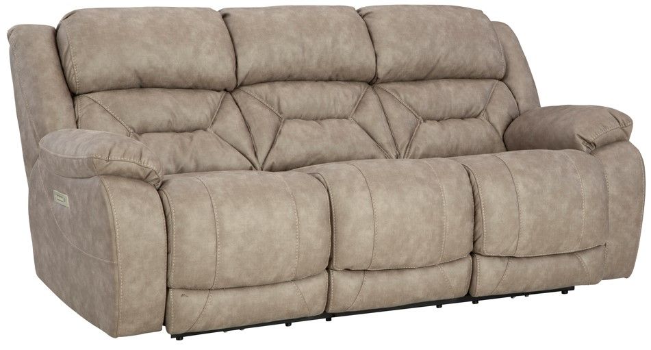 HomeStretch Skywalker Fog Double Power Reclining Sofa | Miskelly Furniture