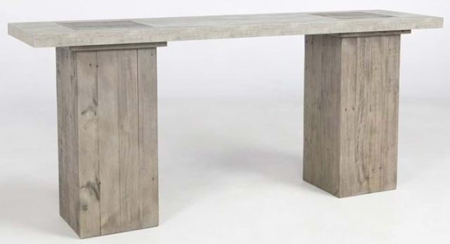 Classic Home Phoenix Distressed Gray Console Table with Brown Base | L ...