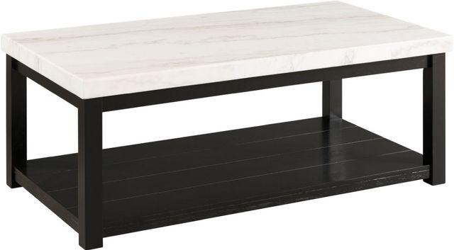 Elements International Marcello White Marble Top Coffee Table with ...