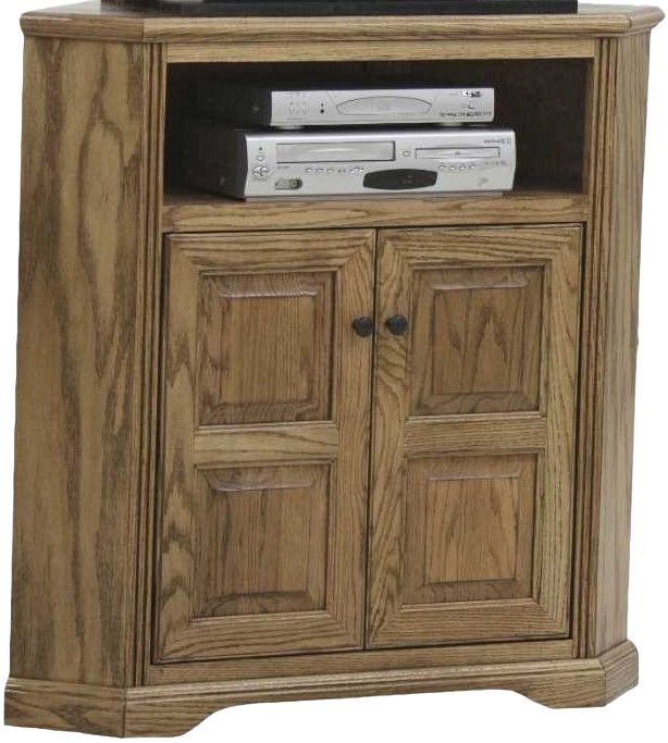 American Heartland Manufacturing Oak 50" Arched Base Tall Corner TV ...