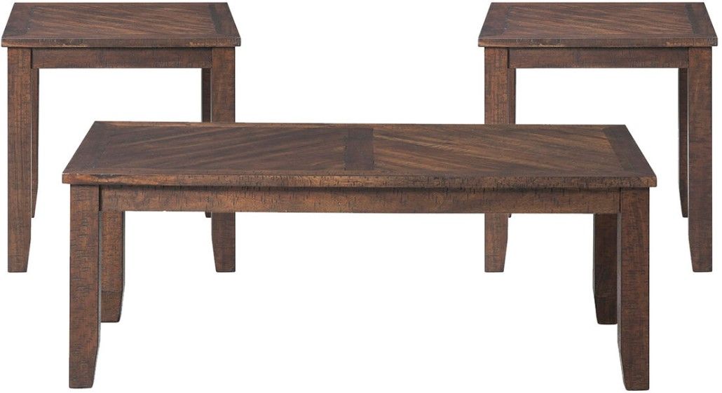 Elements International Jax Cherry 3-Piece Occasional Table Set ...