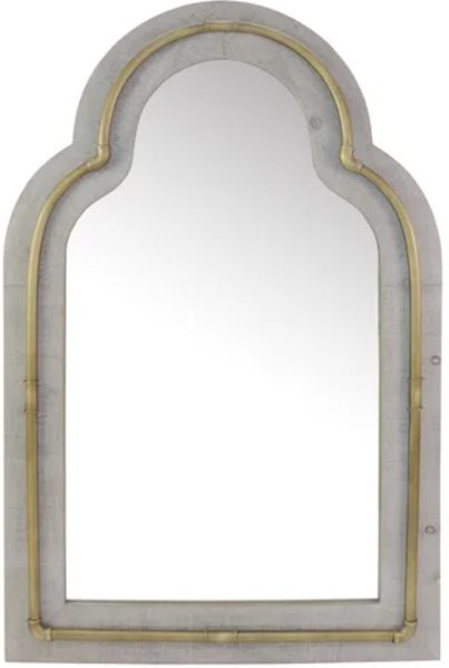 Crestview Collection Mesa Gold/Off-White Wall Mirror | Miskelly Furniture