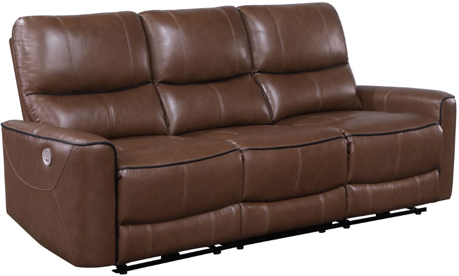 Coaster Greenfield Saddle Brown Upholstered Power Reclining Sofa