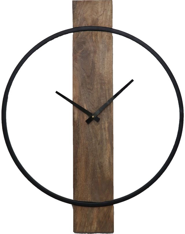Renwil® Pearl Black Powder Wall Clock | Essex Home Furnishings