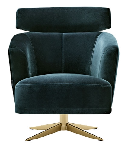Enza Home Sirona Dark Petrol Accent Chair with Headrest Emerson s Furniture Brattleboro VT