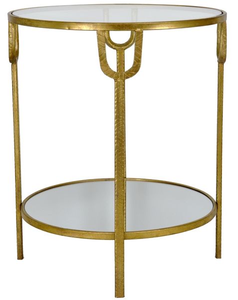 Zeugma Imports Glass Top Round End Table with Gold Base | Miskelly ...