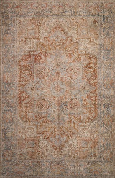 KAS Rugs London Rust Blue Serena 8'x10' Area Rug | Miskelly Furniture