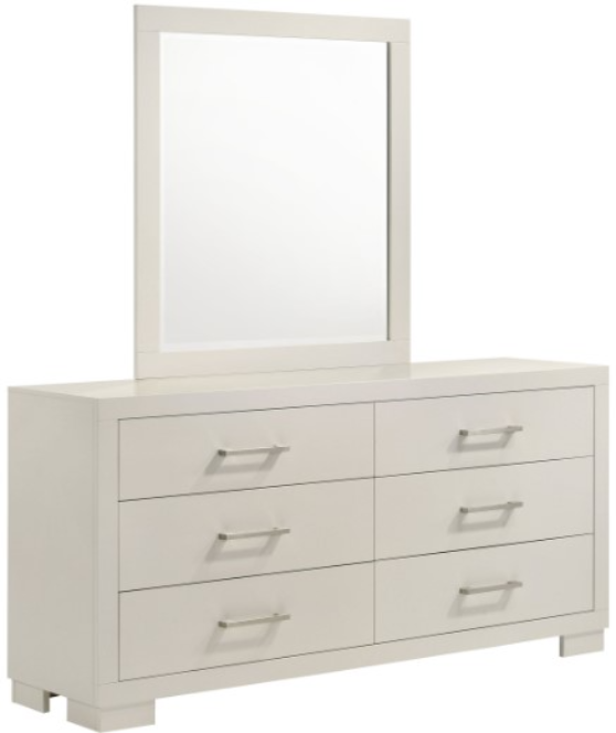 Coaster Jessica Cream White Dresser and Mirror Set