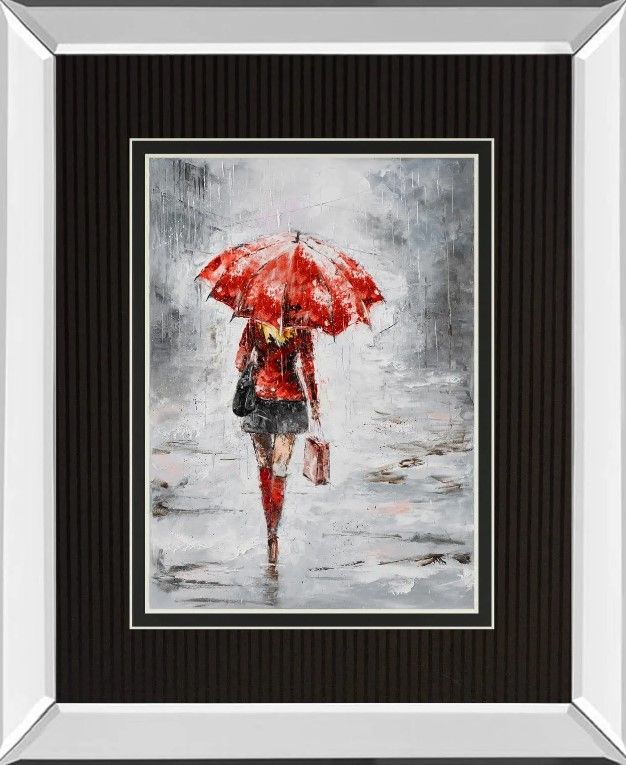 Classy Art City in the Rain I By Jolanta Kowalik Mirror Framed Wall Art ...