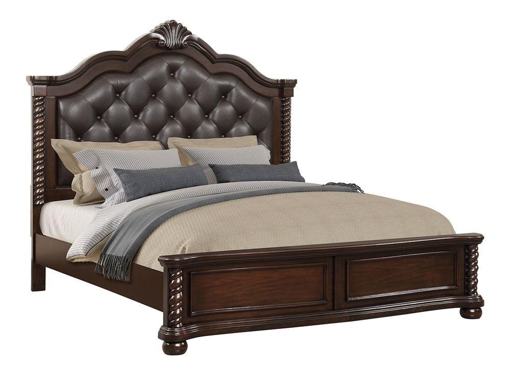 Queen upholstered panel bed store