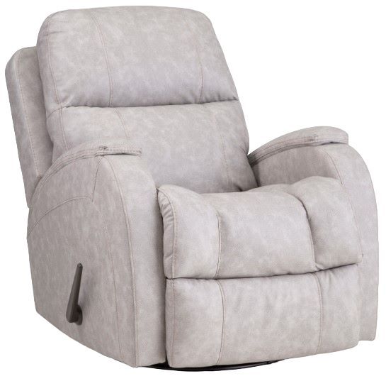 HomeStretch Zena Gray/White Swivel Glider Recliner | Miskelly Furniture