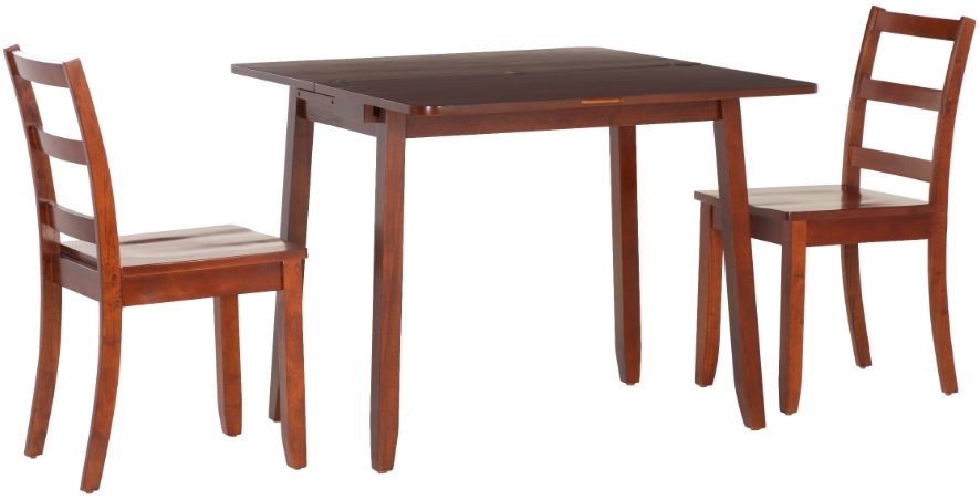 Linon Ashley 3-Piece Brown Dining Table Set | Hoelscher's Fine ...