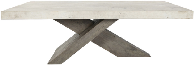 Classic Home Durant Antique White Coffee Table with Distressed Gray ...