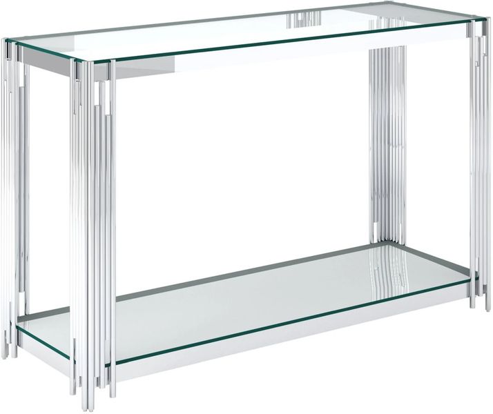 Inspire™ Estrel Glass Top Console Table with Chrome Base | Halton Hills ...