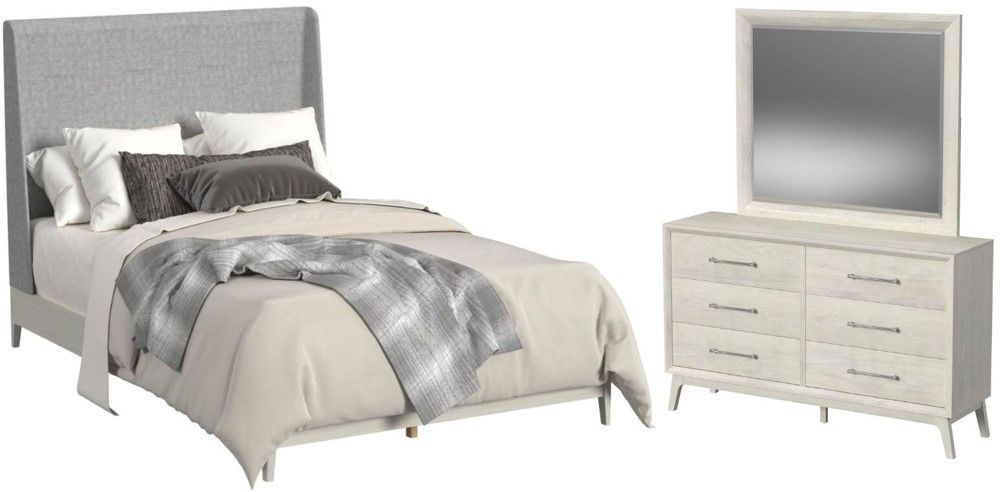 Elements International Westland 3-Piece Almond/Gray Queen Upholstered ...