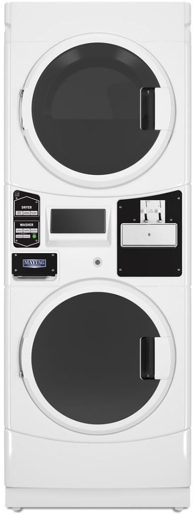 Maytag Commercial® Dual Coin Drop Stacked 3.1 Cu. Ft. Washer & 6.7 Cu ...