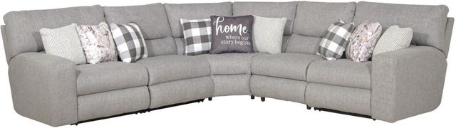 Catnapper® Rockport 5-Piece Gray Power Reclining Curved Sectional ...