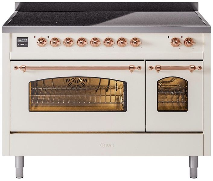 Ilve® Nostalgie II Series 48" Antique White Pro Style Induction Range ...