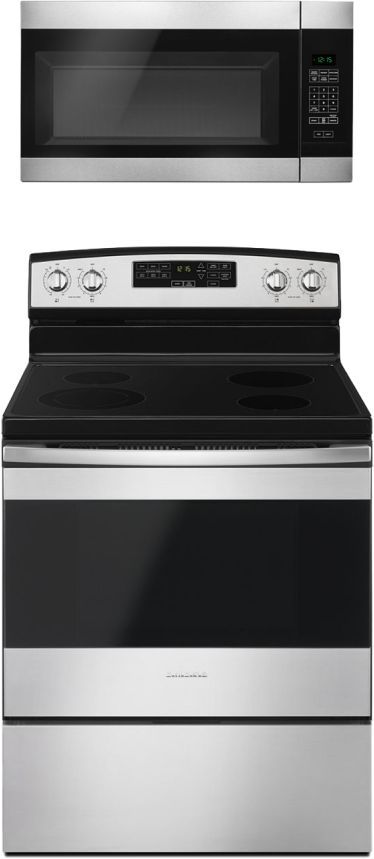 Amana® 2 Piece Black on Stainless Kitchen Package -AMKITAER6603SFS ...