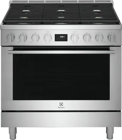 Electrolux 36" Stainless Steel Dual-Fuel Freestanding Range | Kondolas ...