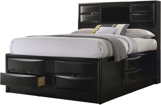Black King Platform Storage Bedroom Set Slater Black King Storage Bed