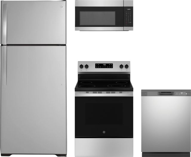 GE® 4 Piece Stainless Steel Kitchen Package | Albert Lee | Seattle ...