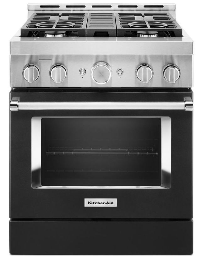 KitchenAid® 30" Imperial Black Smart Commercial-Style Gas Range ...