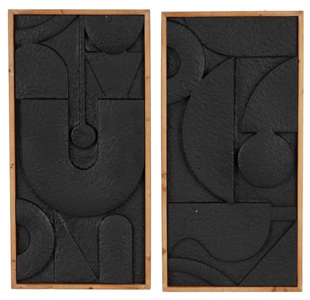 Deco Marche 2-Piece Black Geometric Wall Decor Set | Fischer Furniture ...