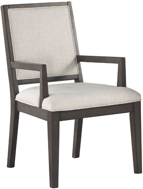 Steve Silver Co. Mila Bone/Washed Gray Upholstered Dining Arm Chair ...