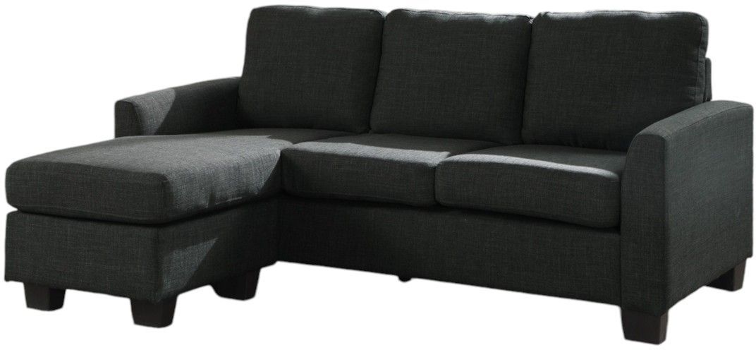 Mazin Furniture Promytheus 2-Piece Gray Reversible Sofa Chaise ...