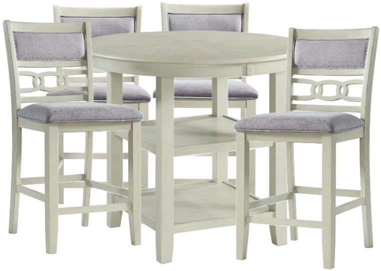 Elements International Amherst 5-Piece Bisque Counter Dining Set | Bob ...