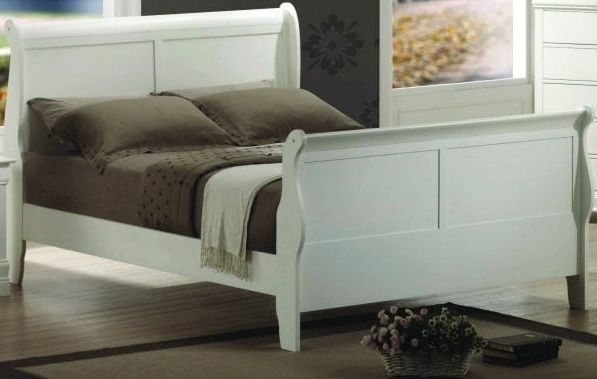 Titus Furniture Louis Phillipe White Full Sleigh Bed | Roszell's ...