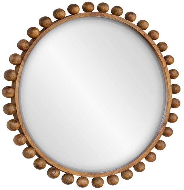 Uttermost® Cyra Walnut Beaded Round Mirror | Appliance Center of Toledo ...