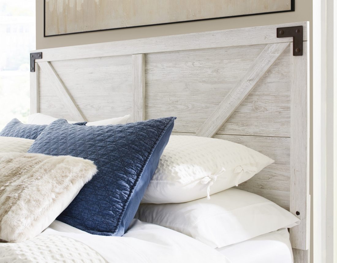 Whitewash headboard queen store