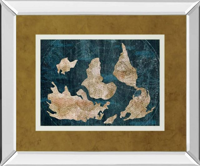 Classy Art Industrial Map by CAD Designs Mirrored Frame Wall Art ...