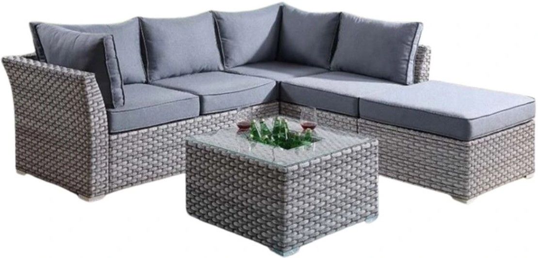 ACME Furniture Laurance 3-Piece Gray Fabric/Resin Outdoor Patio ...