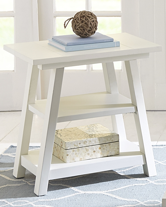 Liberty Furniture Summer House Oyster White Chair Side Table Great Rooms Furniture and Mattresses
