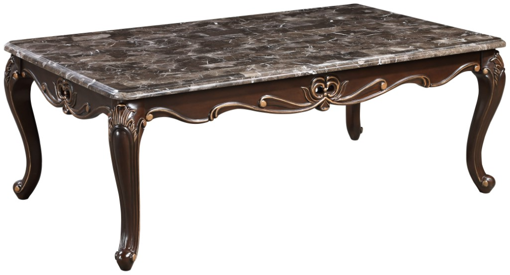 New Classic Home Furnishings Constantine Brown Top Cocktail Table with Cherry Base Woods Household