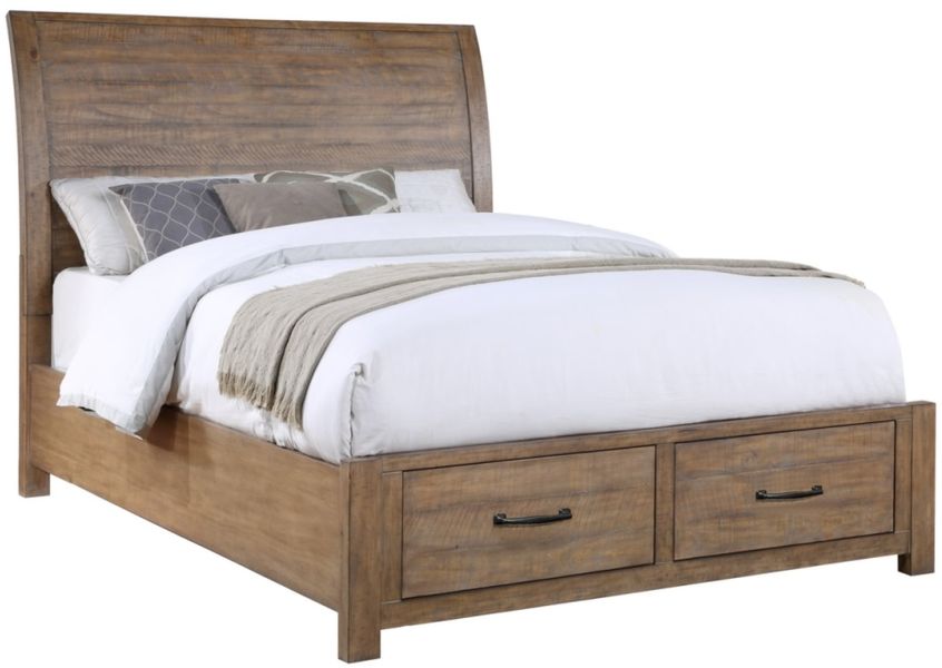 Winners Only® Andria Light Brown Storage Sleigh Bed | Arthur F. Schultz ...