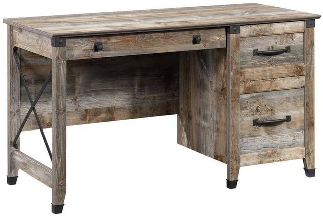 Sauder® Carson Forge® Rustic Cedar® Single Pedestal Desk | Pieratt's