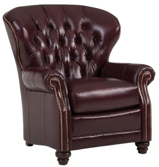 Smith Brothers Customizable 522 Leather Manual Reclining Chair | Arthur ...