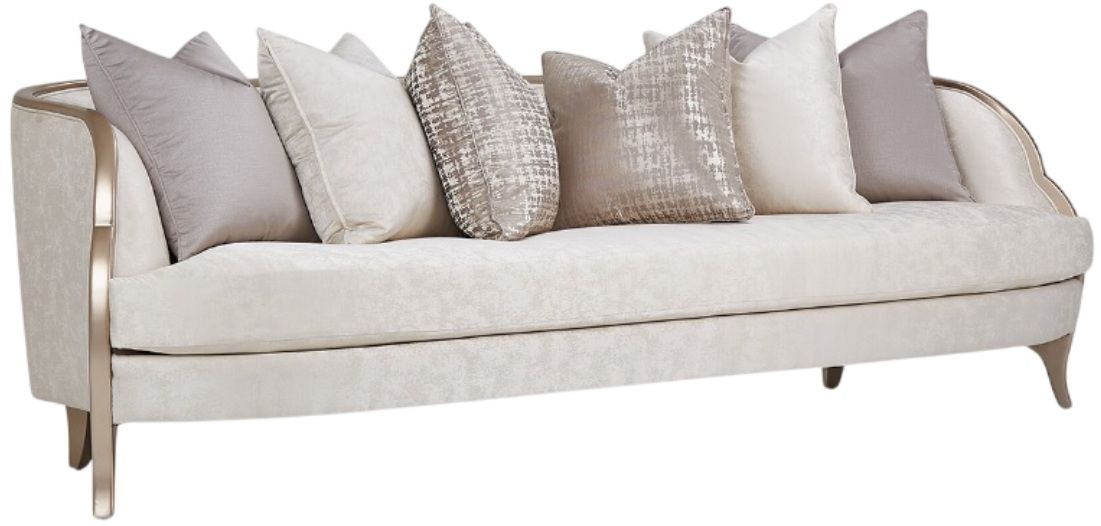 Michael Amini® Malibu Crest Chardonnay/Cloud White Sofa | Lacks ...