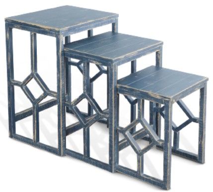 Sunny Designs™ 3-Piece Ocean Blue Nesting Table Set | Bob Mills Furniture