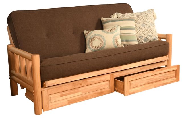 Kodiak Furniture Lodge Linen Cocoa/Natural Full Storage Futon with ...