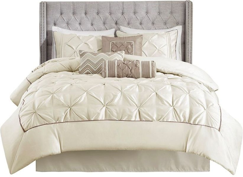 Olliix by Madison Park Laurel 7 Piece Ivory King Tufted Comforter Set ...