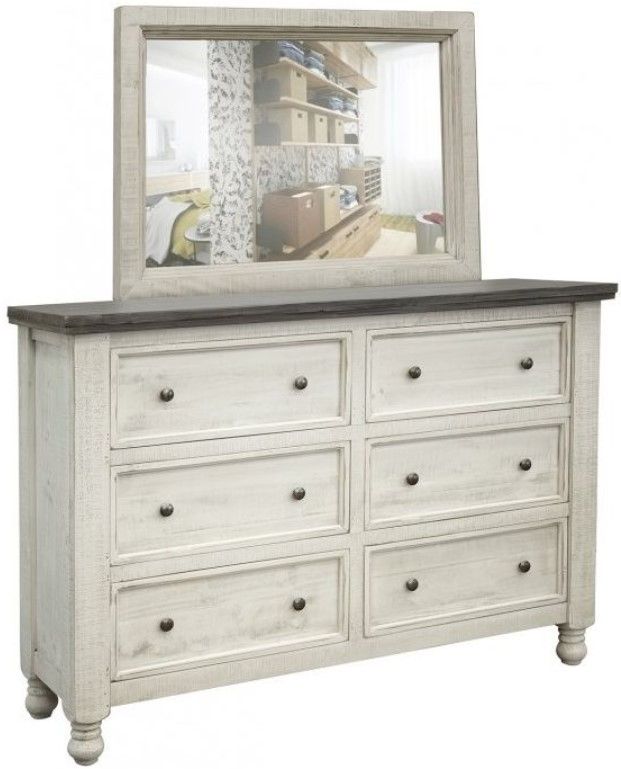 International Furniture Direct Stone Ivory/Weathered Gray Dresser ...