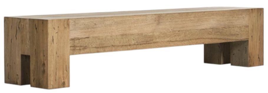 Four Hands Abaso Rustic Wormwood Oak Large Accent Bench | Big Sandy ...