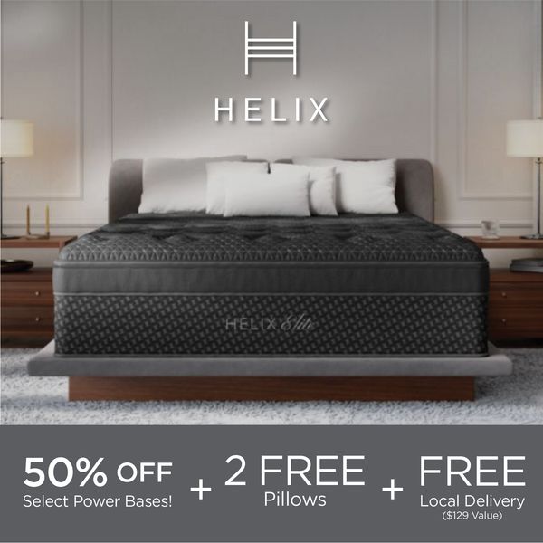Helix Sleep Sunset Elite 15" Foam Plush Pillow Top Queen Mattress in a ...